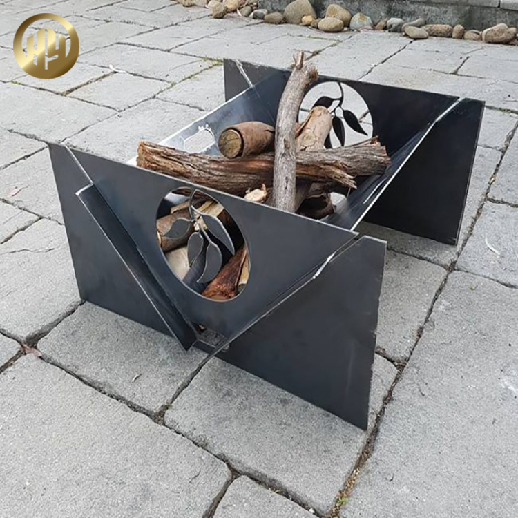 Original Colour Rectangular Assembly Metal Laser Cut Pattern Fire Pit ...